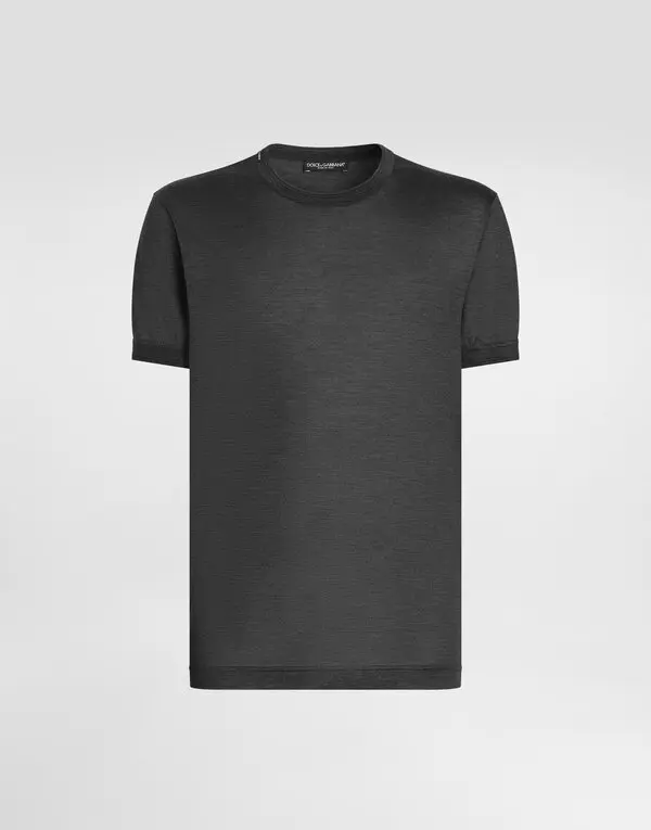 Dolce & Gabbana Cotton T-shirt With Logo T-shirts And Polos - Grey