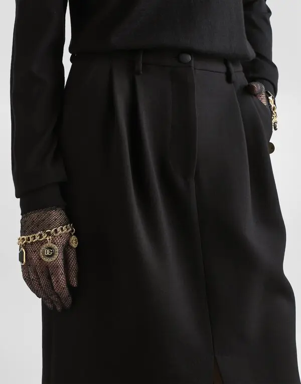 Dolce & Gabbana Double Wool Crêpe Midi Skirt