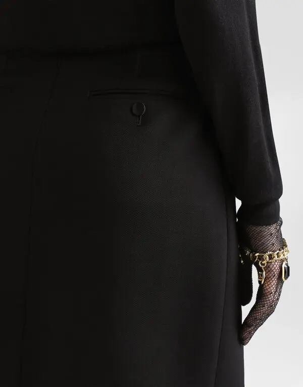 Dolce & Gabbana Double Wool Crêpe Midi Skirt
