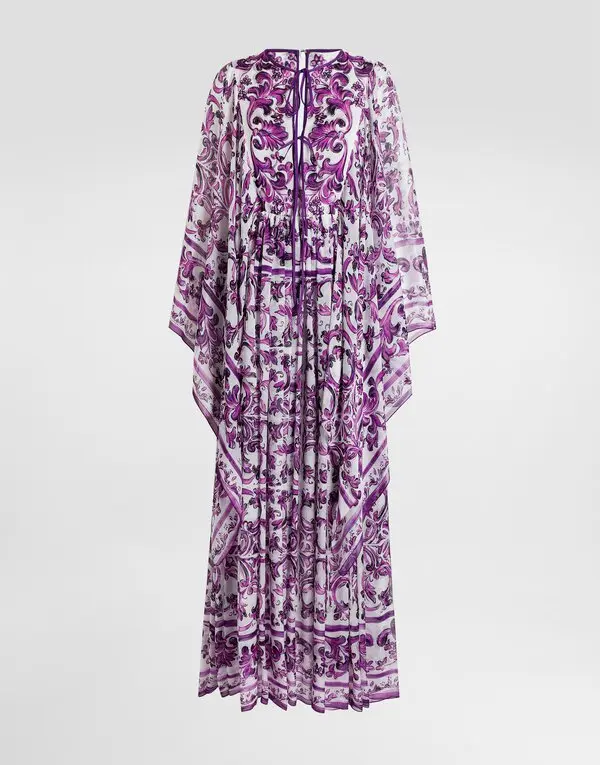 Dolce & Gabbana Majolica-print Chiffon Dress Dresses - Multicolor