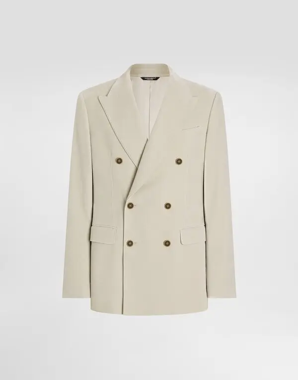 Dolce & Gabbana Double-breasted Velvet Jacket - Beige
