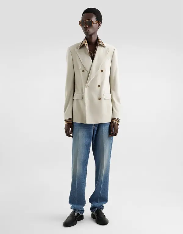 Dolce & Gabbana Double-breasted Velvet Jacket - Beige