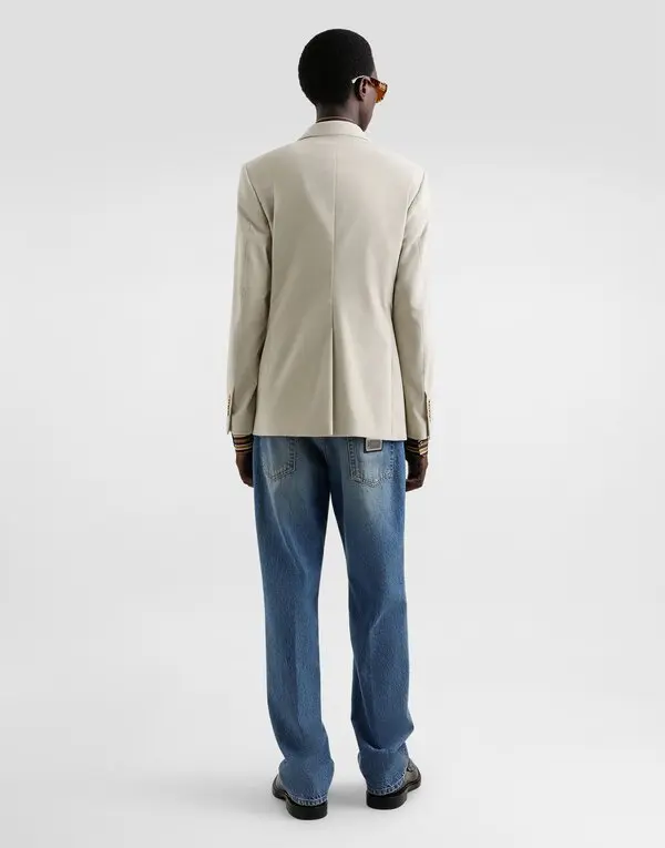 Dolce & Gabbana Double-breasted Velvet Jacket - Beige