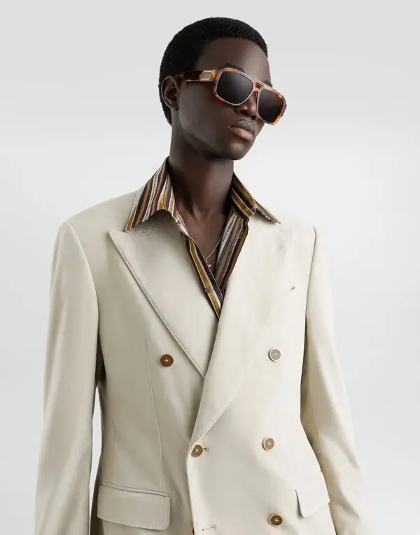 Dolce & Gabbana Double-breasted Velvet Jacket - Beige