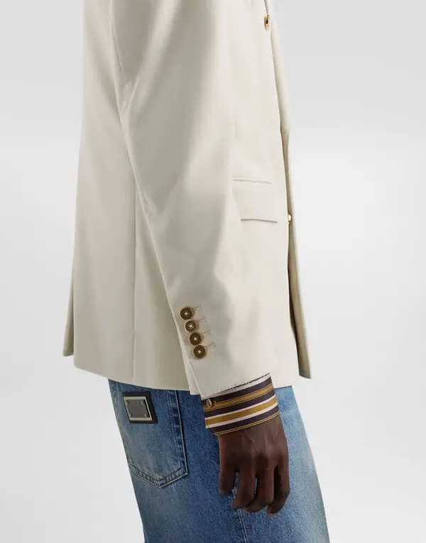 Dolce & Gabbana Double-breasted Velvet Jacket - Beige