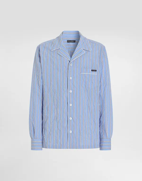 Dolce & Gabbana Crinkled Striped Fabric Vanity Shirt Shirts Multi-colored - Multicolor