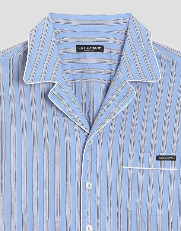 Dolce & Gabbana Crinkled Striped Fabric Vanity Shirt Shirts Multi-colored - Multicolor