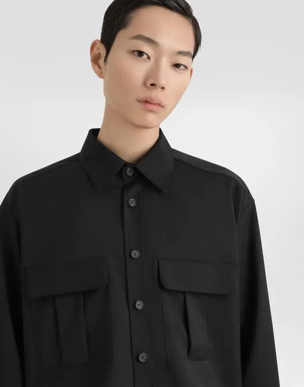 Dolce & Gabbana Wool Blend Canvas Shirt Shirts