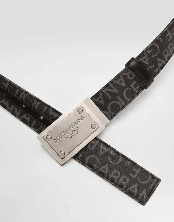 Dolce & Gabbana Coated Jacquard Belt With Logo Tag