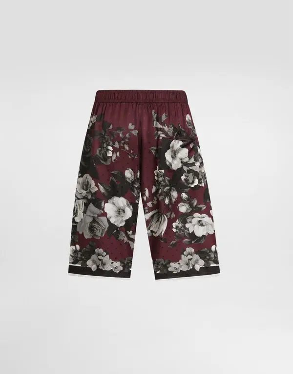 Dolce & Gabbana Peony Ramage-print Vanity Twill Trousers Pants And Shorts