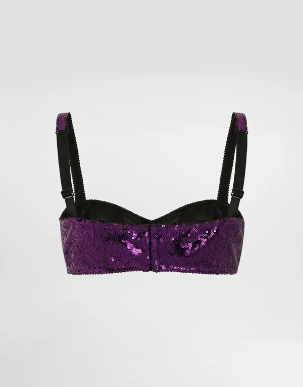 Dolce & Gabbana Balconette Bra With Micro-sequin Embroidery Underwear