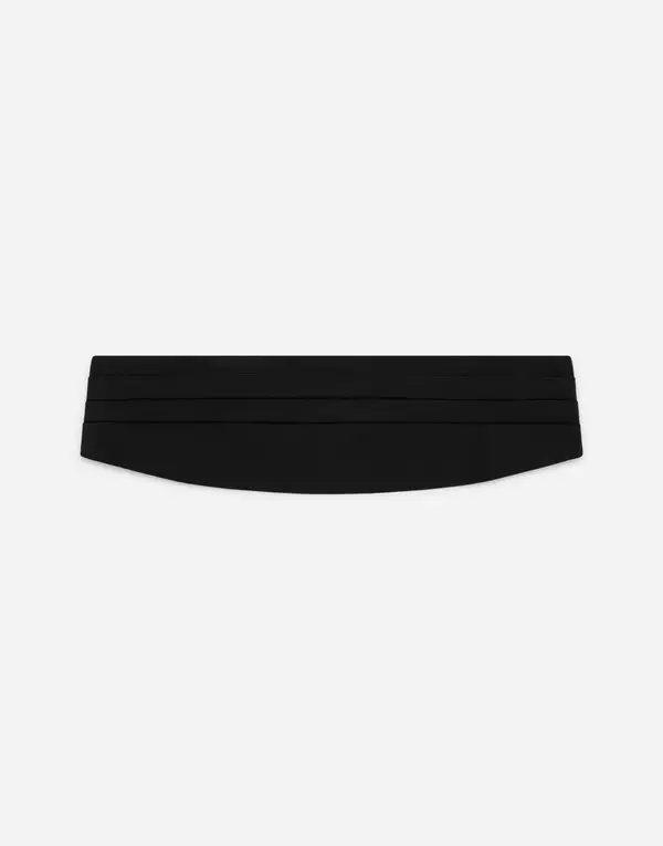Dolce & Gabbana Silk Satin Cummerbund Ties And Pocket Squares Silk - Black