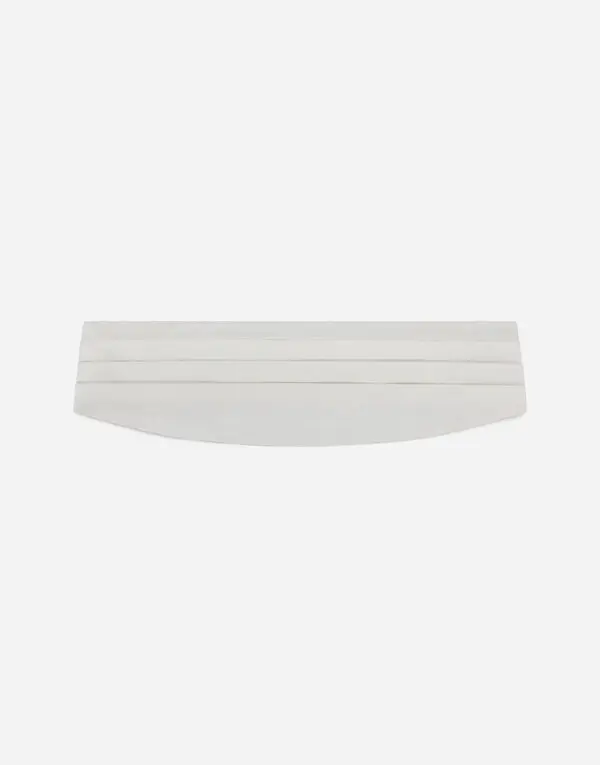 Dolce & Gabbana Silk Satin Cummerbund Ties And Pocket Squares Silk - White