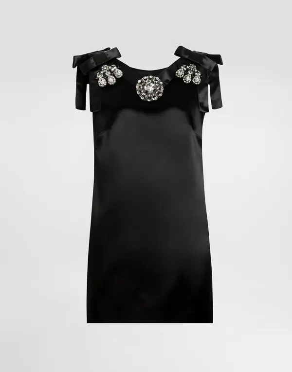 Dolce & Gabbana Stretch Satin Dress Dresses Satin - Black