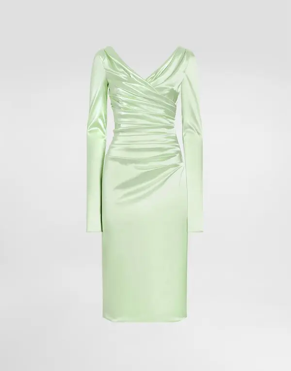 Dolce & Gabbana Stretch Satin Dress Dresses Satin - Multicolor