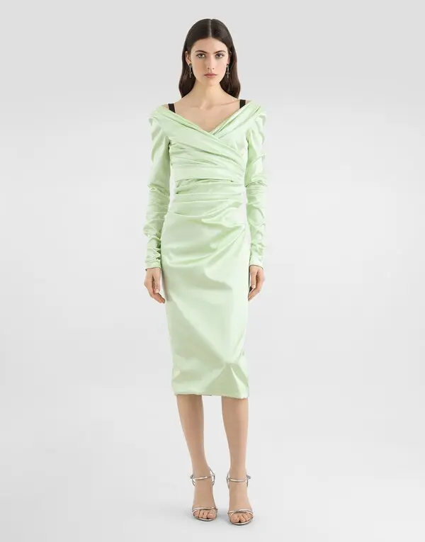 Dolce & Gabbana Stretch Satin Dress Dresses Satin - Multicolor