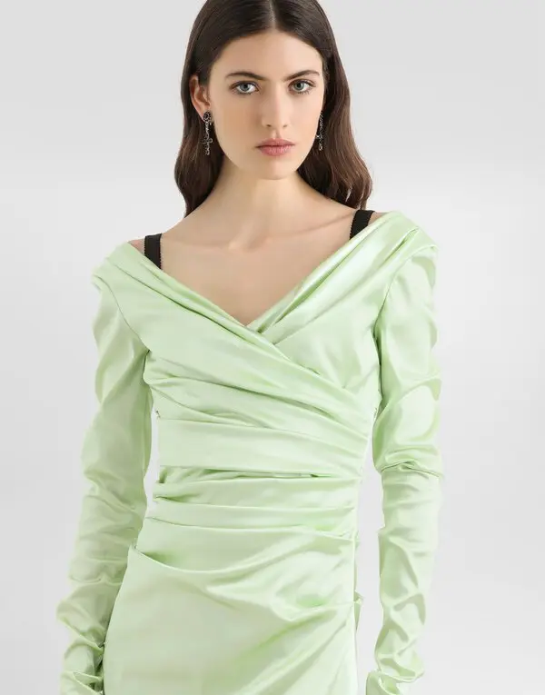 Dolce & Gabbana Stretch Satin Dress Dresses Satin - Multicolor