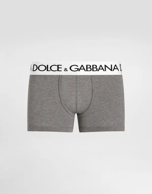 Dolce & Gabbana Two-way-stretch Cotton Jersey Regular-fit Boxers Underwear And Loungewear Gray Cotton - Grey