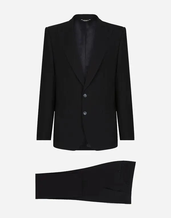 Dolce & Gabbana Stretch Wool Martini-fit Suit Suits And Blazers Wool - Blue