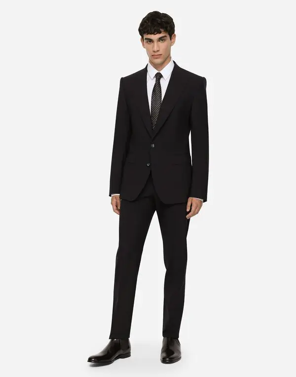 Dolce & Gabbana Stretch Wool Martini-fit Suit Suits And Blazers Wool - Blue