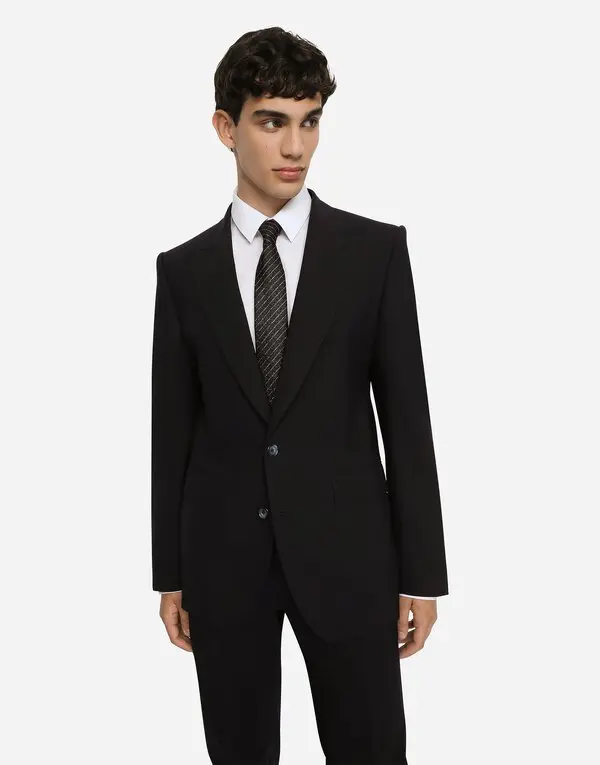 Dolce & Gabbana Stretch Wool Martini-fit Suit Suits And Blazers Wool - Blue