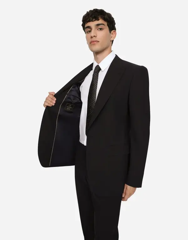 Dolce & Gabbana Stretch Wool Martini-fit Suit Suits And Blazers Wool - Blue