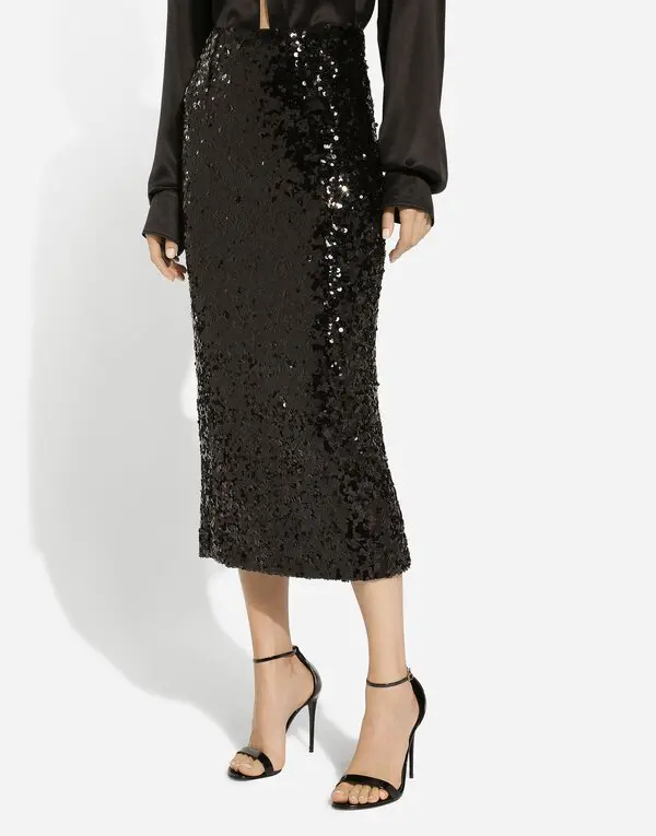 Dolce & Gabbana Sequined Calf-length Skirt Skirts