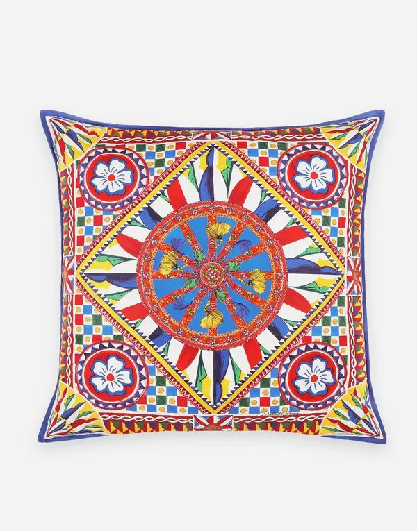 Dolce & Gabbana Canvas Cushion Large Large Cushions - Multicolor