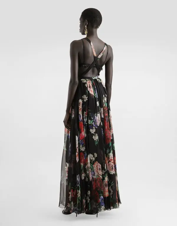 Dolce & Gabbana Floral Chiffon Maxi Dress
