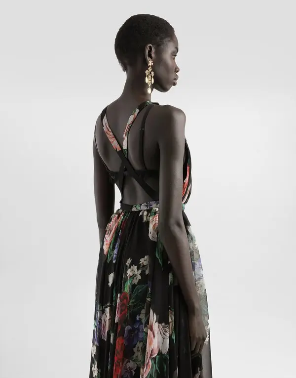 Dolce & Gabbana Floral Chiffon Maxi Dress