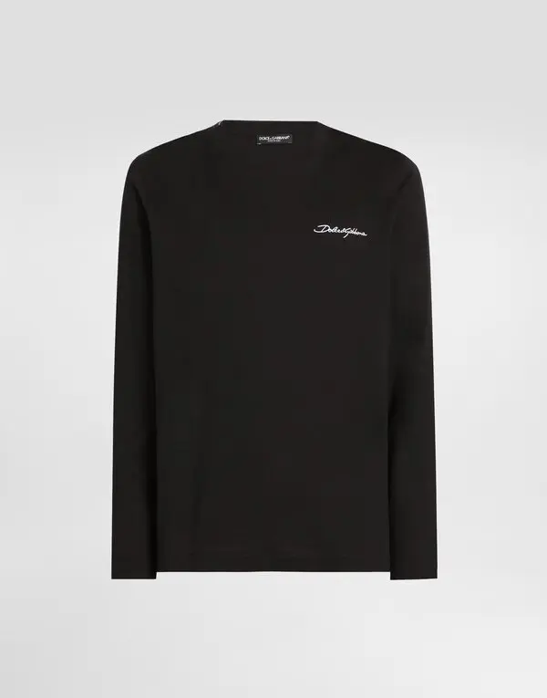 Dolce & Gabbana Cotton T-shirt With Embroidery T-shirts And Polos - Black