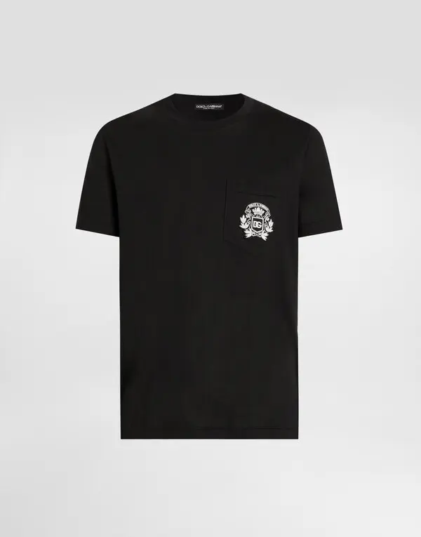 Dolce & Gabbana Cotton T-shirt With Embroidery T-shirts And Polos - Black
