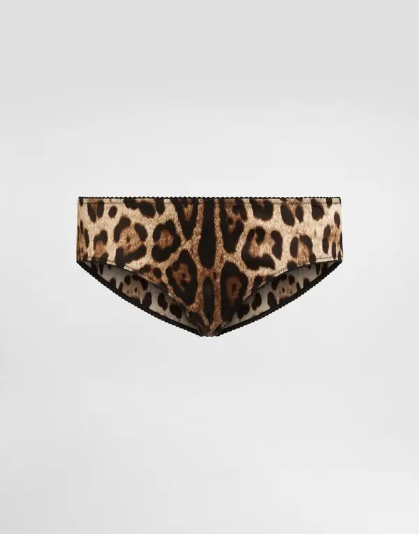 Dolce & Gabbana Leopard- Satin Panties Underwear Animal Satin - Print