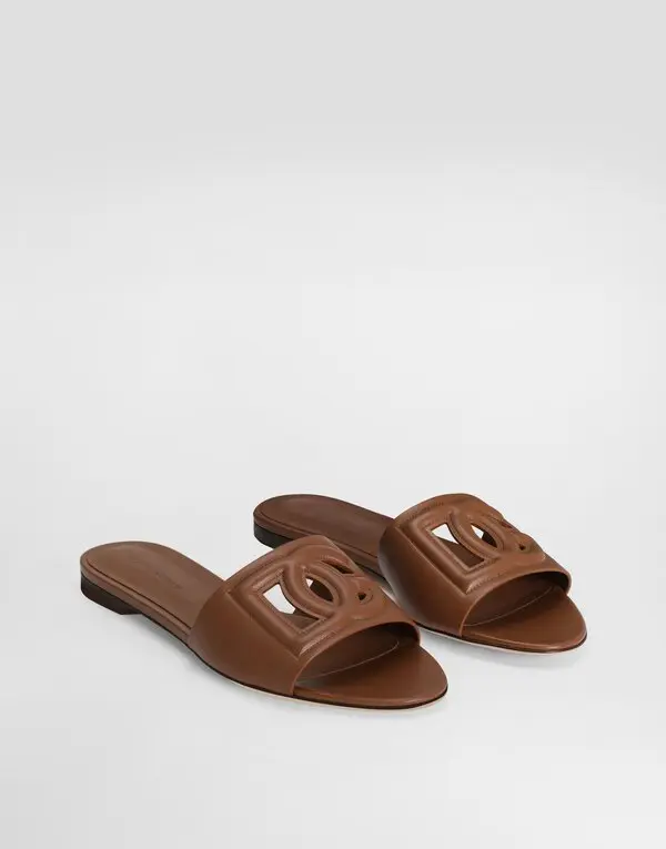 Dolce & Gabbana Calfskin Sliders Slides And Mules Leather