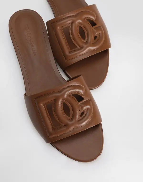Dolce & Gabbana Calfskin Sliders Slides And Mules Leather