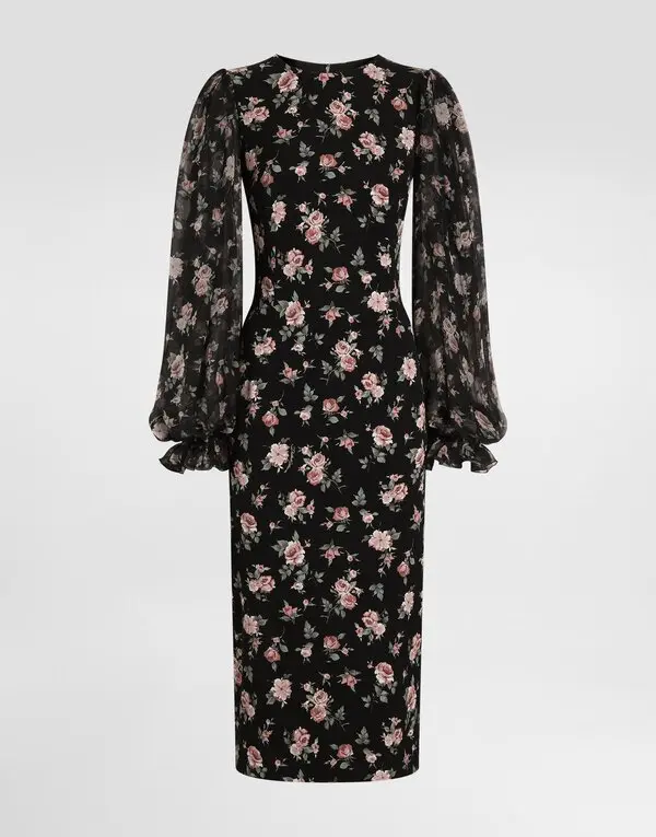Dolce & Gabbana Vintage Roses-print Charmeuse Dress Dresses - Multicolor