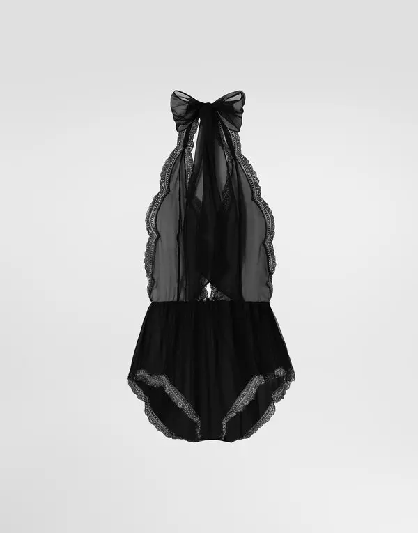 Dolce & Gabbana Chiffon And Lace Bodysuit Underwear