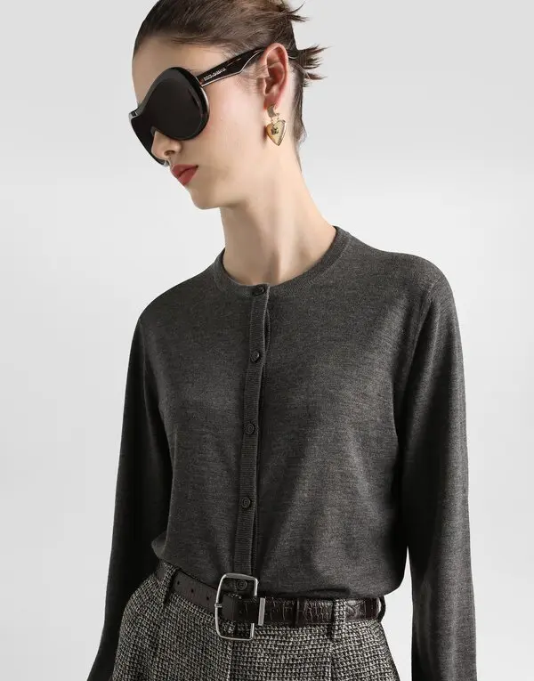 Dolce & Gabbana Cashmere Cardigan Sweaters And Cardigans Gray