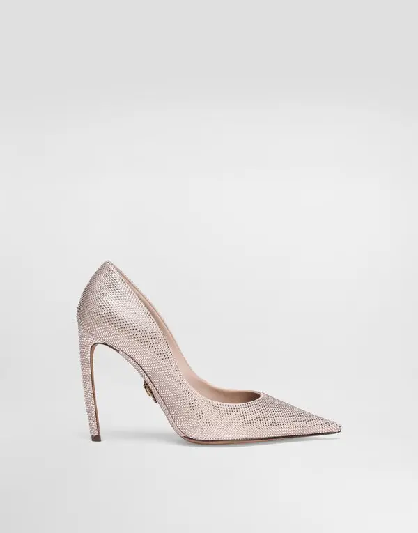 Dolce & Gabbana Devotion Satin Pumps With Rhinestones Pumps And Slingback - Multicolor