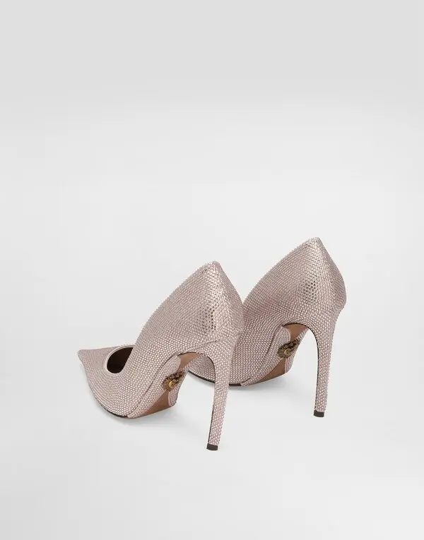 Dolce & Gabbana Devotion Satin Pumps With Rhinestones Pumps And Slingback