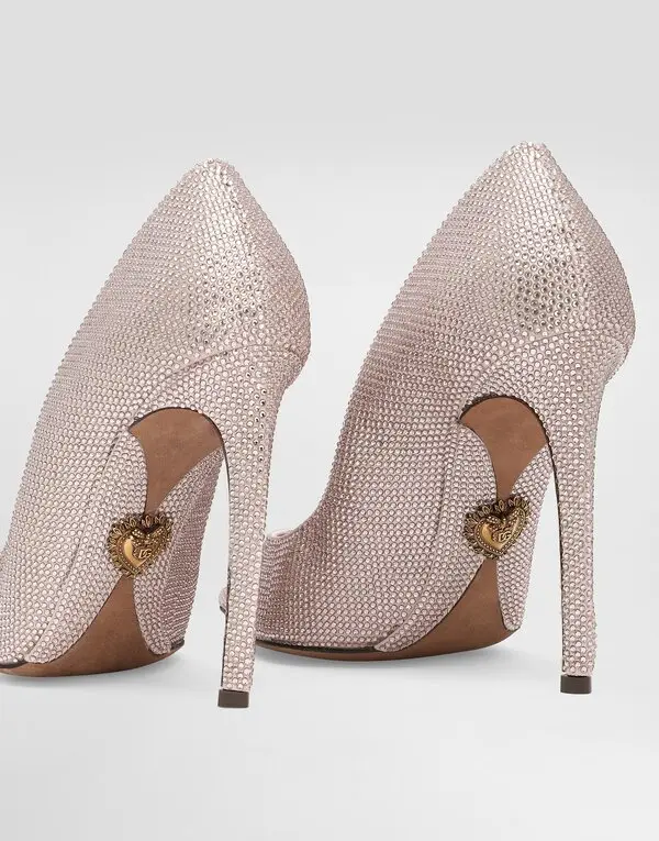 Dolce & Gabbana Devotion Satin Pumps With Rhinestones Pumps And Slingback