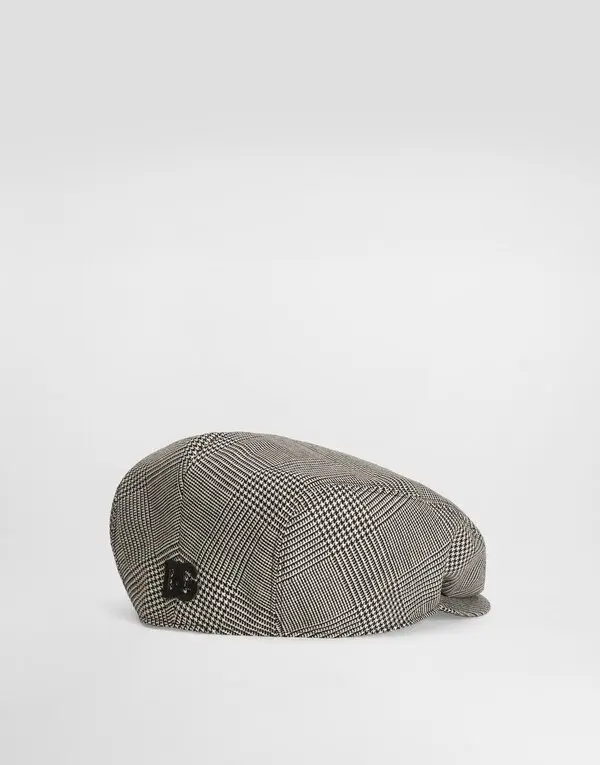 Dolce & Gabbana Virgin Wool Glen Plaid Flat Cap Hats And Gloves