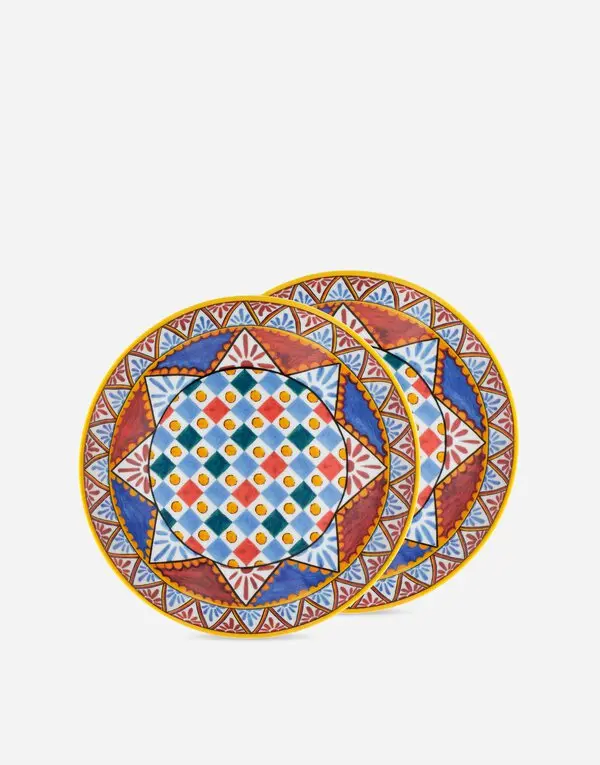 Dolce & Gabbana Set 2 Porcelain Soup Plates Soup Bowl - Multicolor