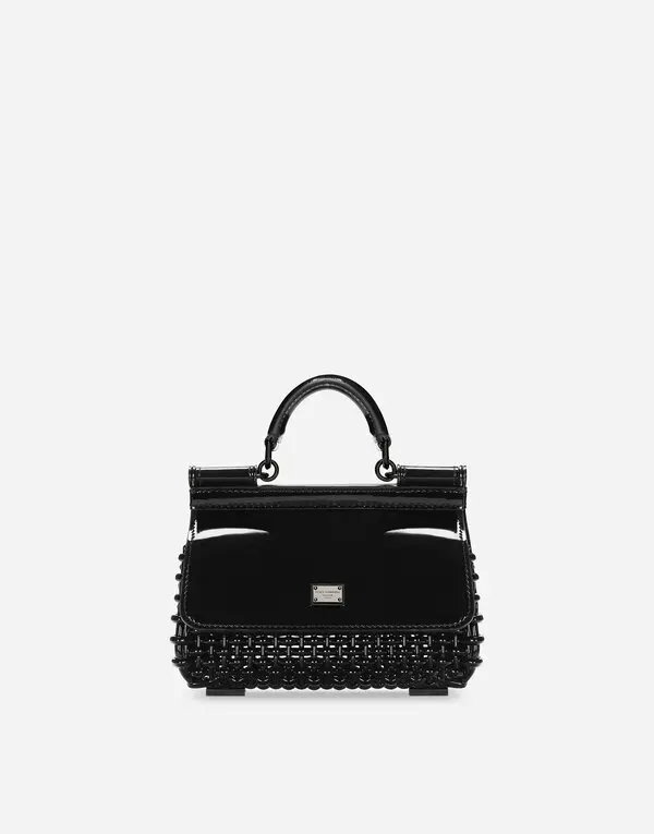 Dolce & Gabbana Small Sicily Handbag In Dauphine Calfskin - Black