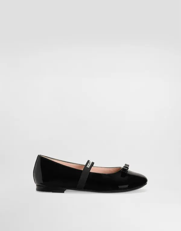 Dolce & Gabbana Patent Leather Ballerina Shoes - Black