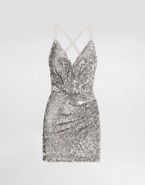 Dolce & Gabbana Sequin Dress Dresses - Silver