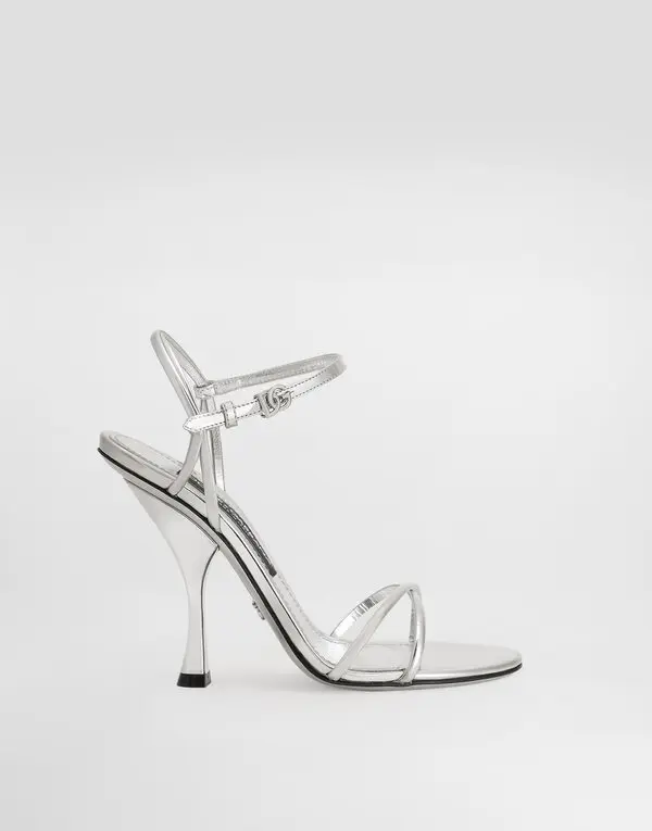 Dolce & Gabbana Sandals In Mirror Calfskin Sandals And Wedges Leather - Silver