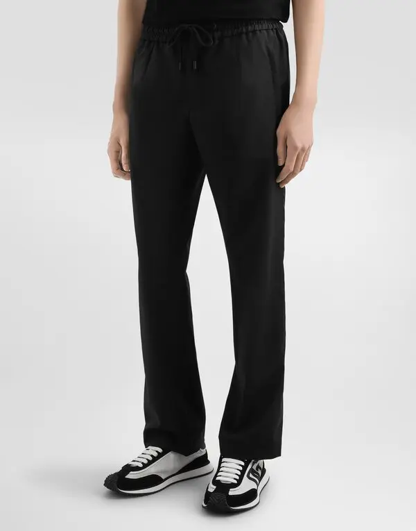Dolce & Gabbana Structured Wool Canvas Trousers Pants And Shorts