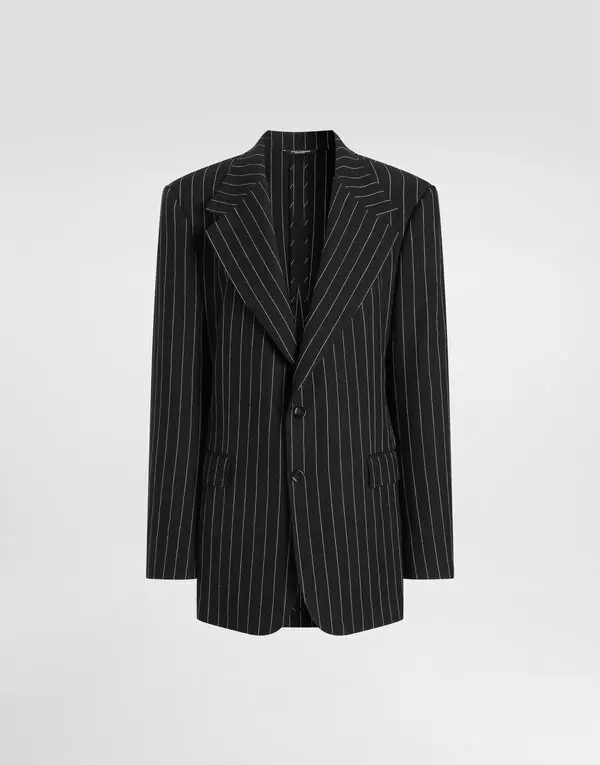 Dolce & Gabbana Sicilia Single-breasted Pinstripe Jacket In Wool And Linen