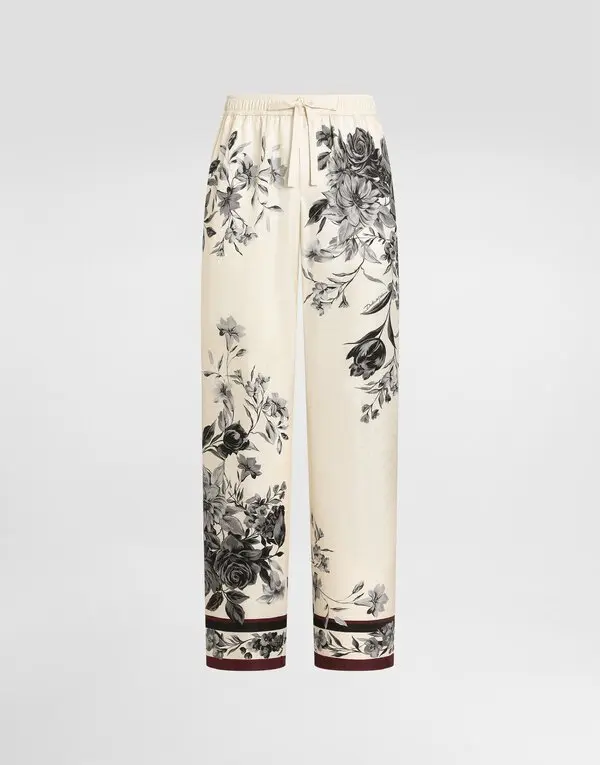Dolce & Gabbana Floral Print Twill Trousers - Multicolor